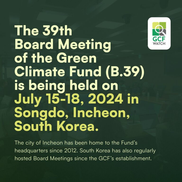 39th Board Meeting of the GCF – GCFWatch