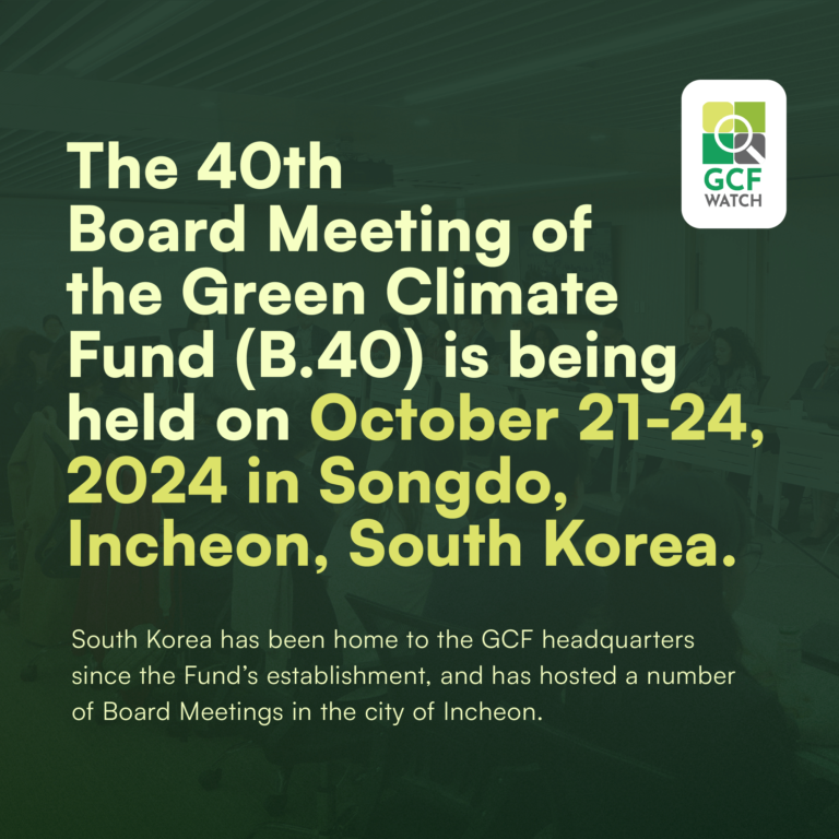 40th Board Meeting of the GCF – GCFWatch
