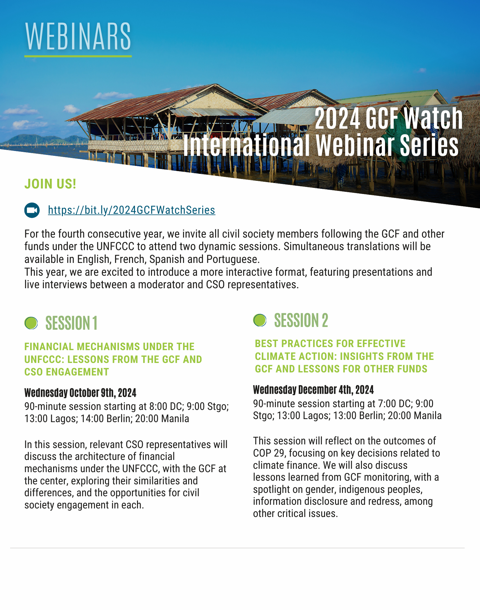 GCFWatch 2024 International Webinar Series – GCFWatch